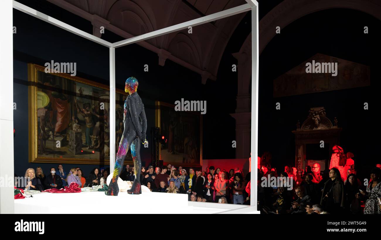 London, UK, 15th March 2024, Francesco Colucci brings his striking ...