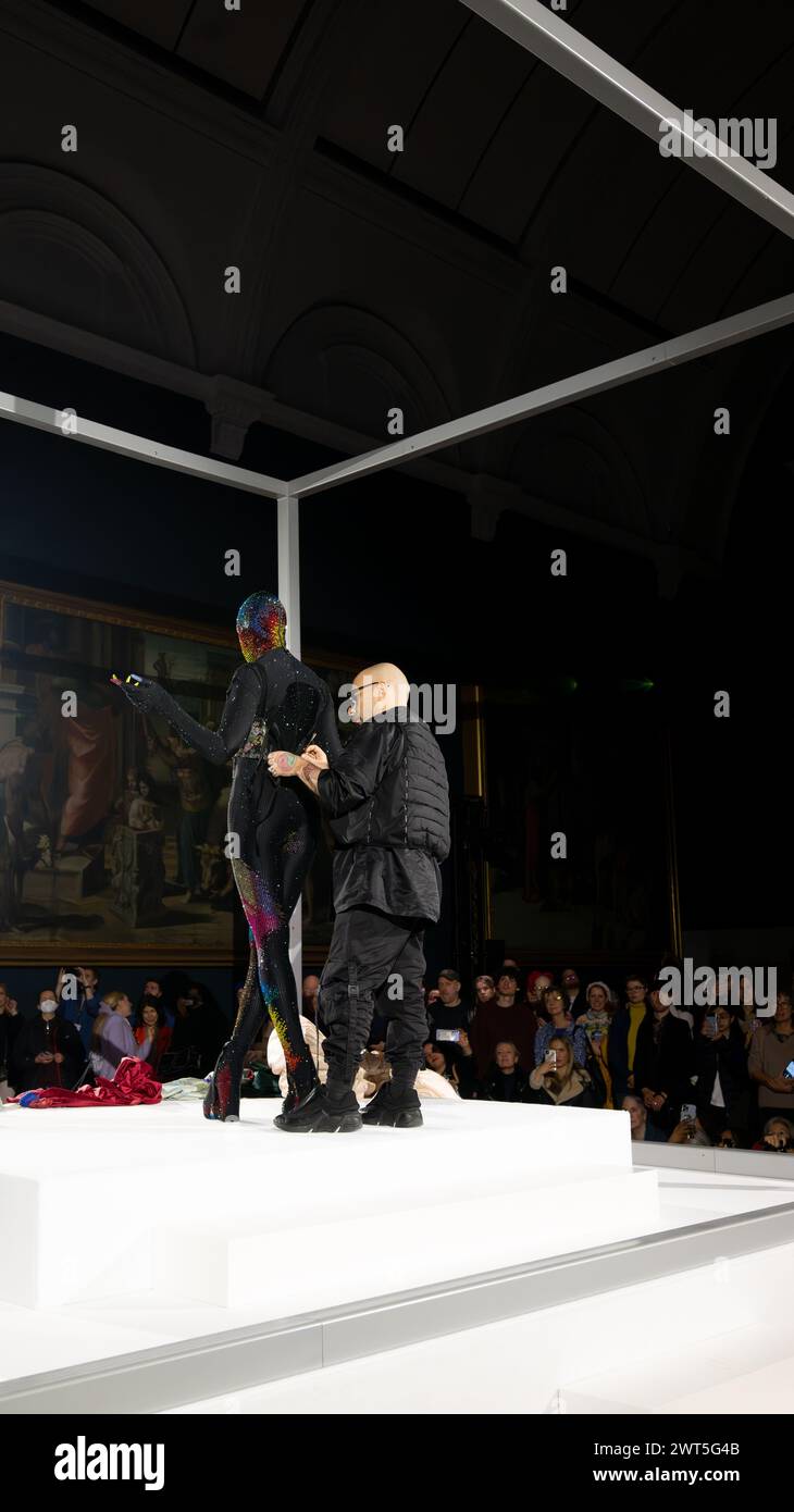 London, UK, 15th March 2024, Francesco Colucci brings his striking ...