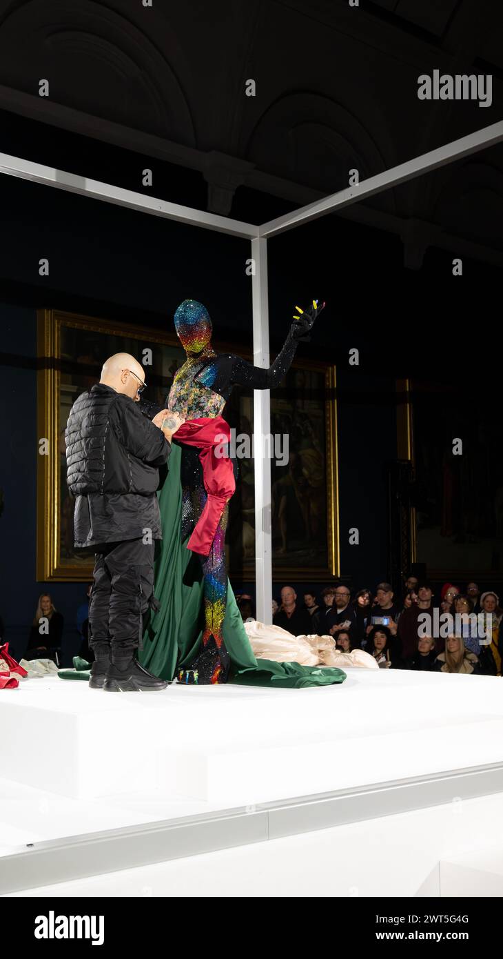 London, UK, 15th March 2024, Francesco Colucci brings his striking ...