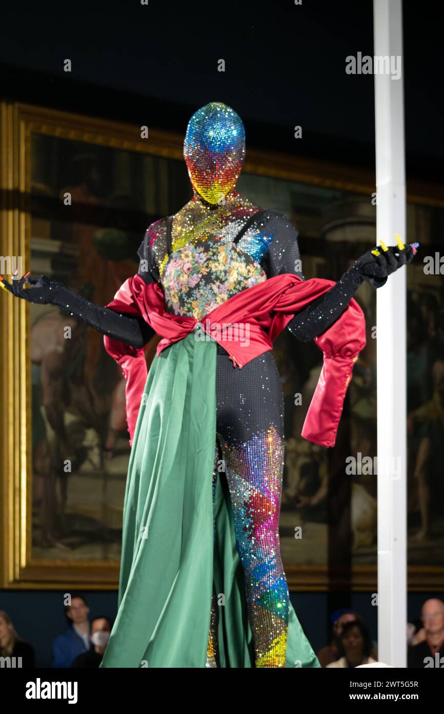 London, UK, 15th March 2024, Francesco Colucci brings his striking ...