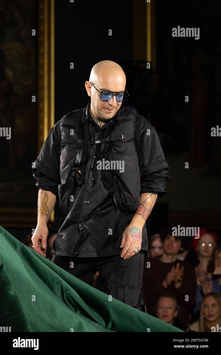 London, UK, 15th March 2024, Francesco Colucci brings his striking ...