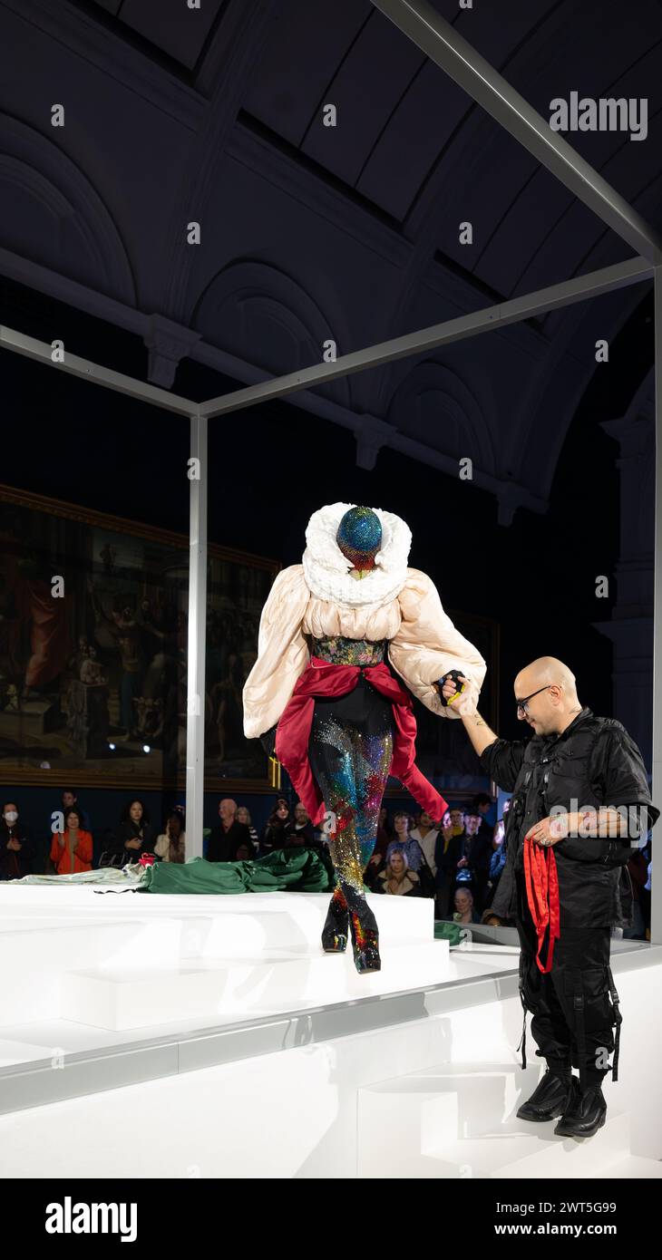 London, UK, 15th March 2024, Francesco Colucci brings his striking ...