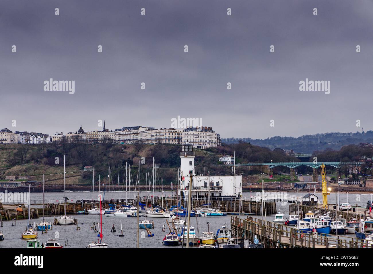 Scarborough seafront and harbour in winter Stock Photo - Alamy