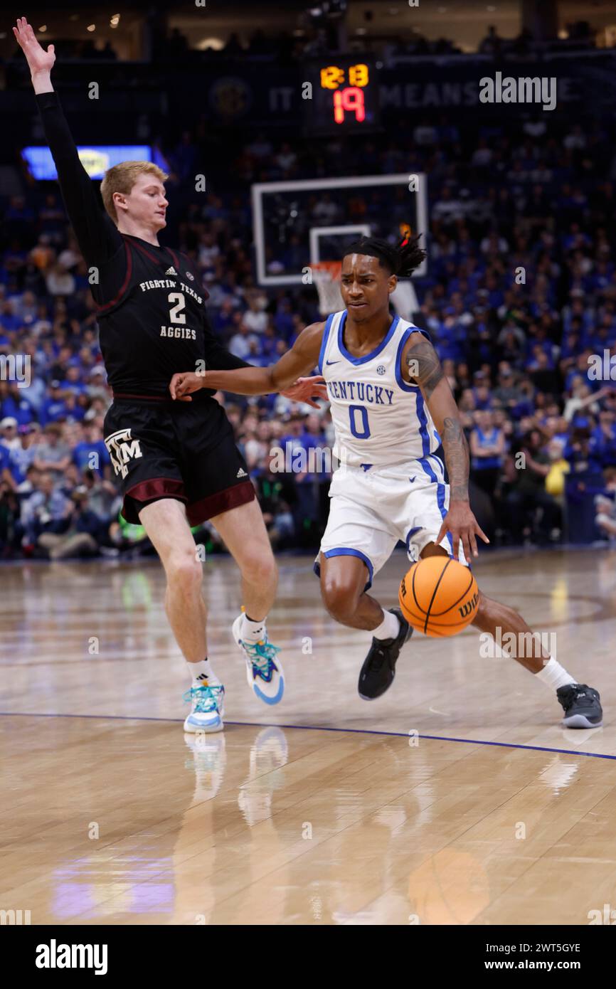 NASHVILLE, TN - MARCH 15: Kentucky Wildcats guard Rob Dillingham (0 ...