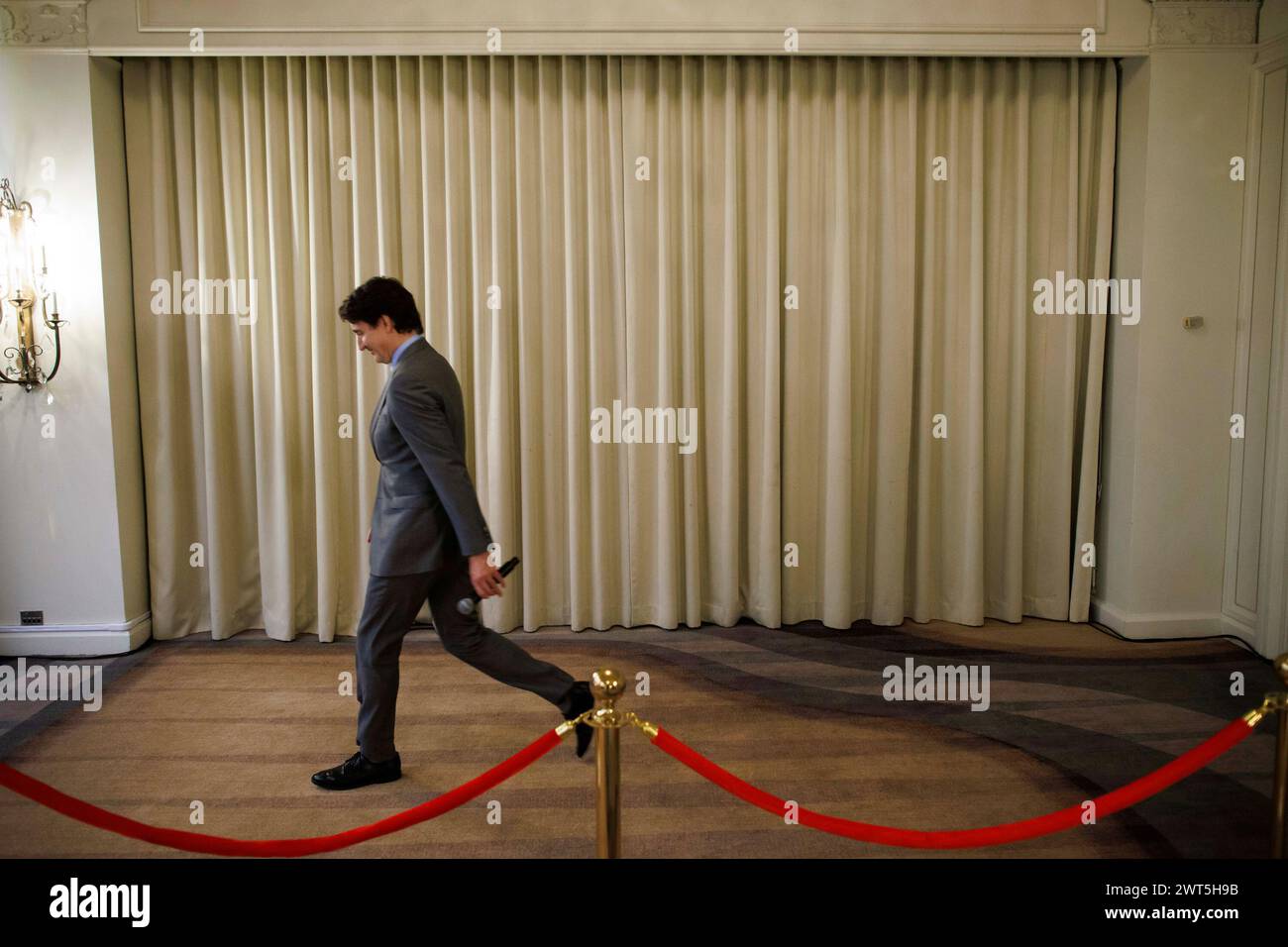 Prime Minister Justin Trudeau arrives to a fundraising event in Toronto ...