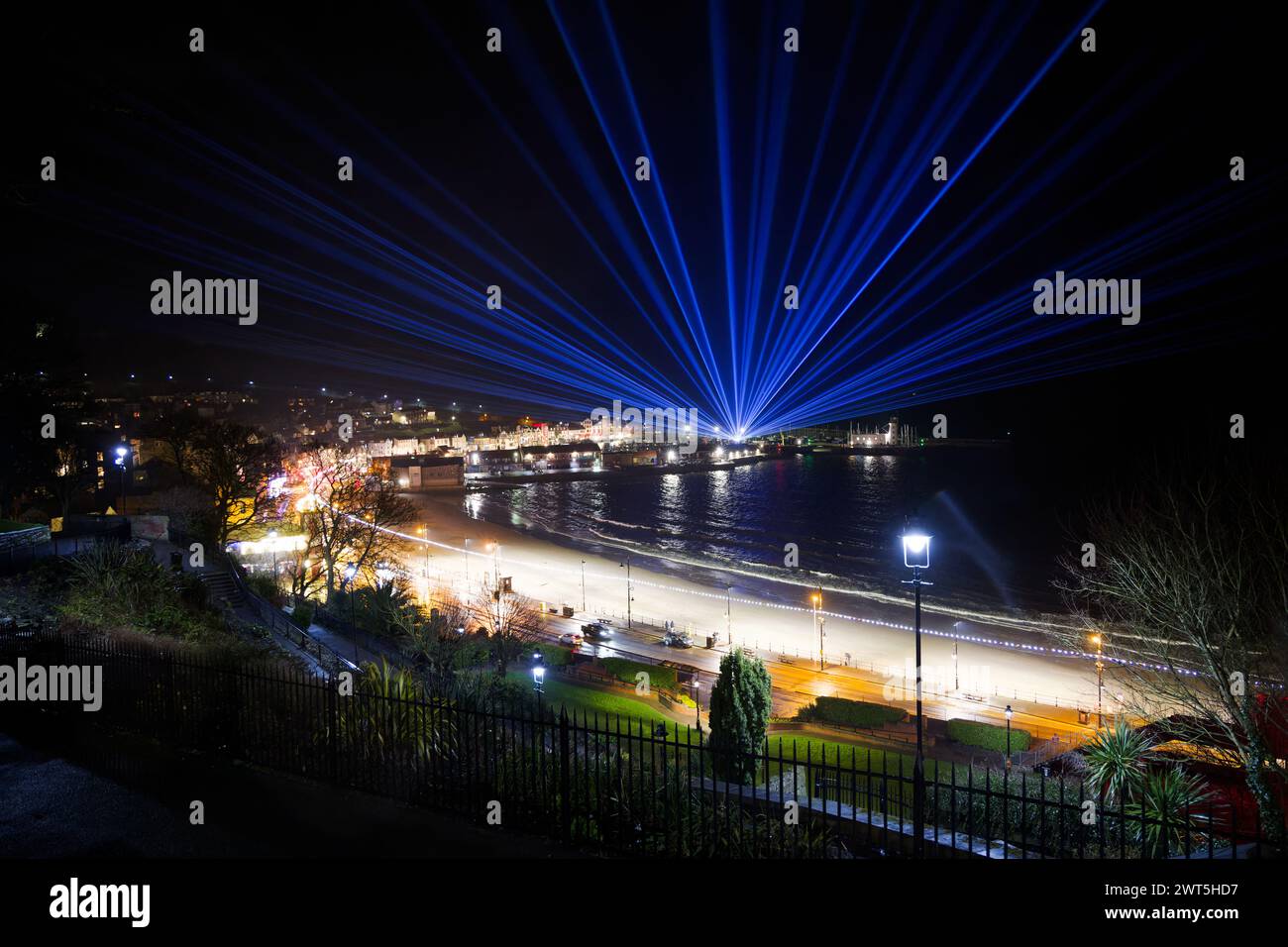 Lazar show over Scarborough Beach Stock Photo - Alamy
