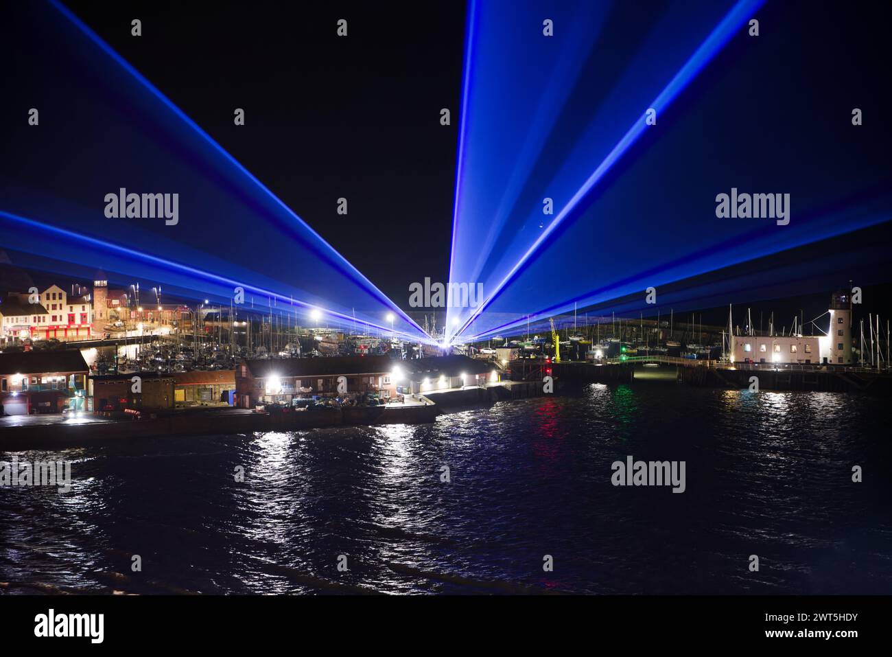 Lazar show over Scarborough Beach Stock Photo - Alamy