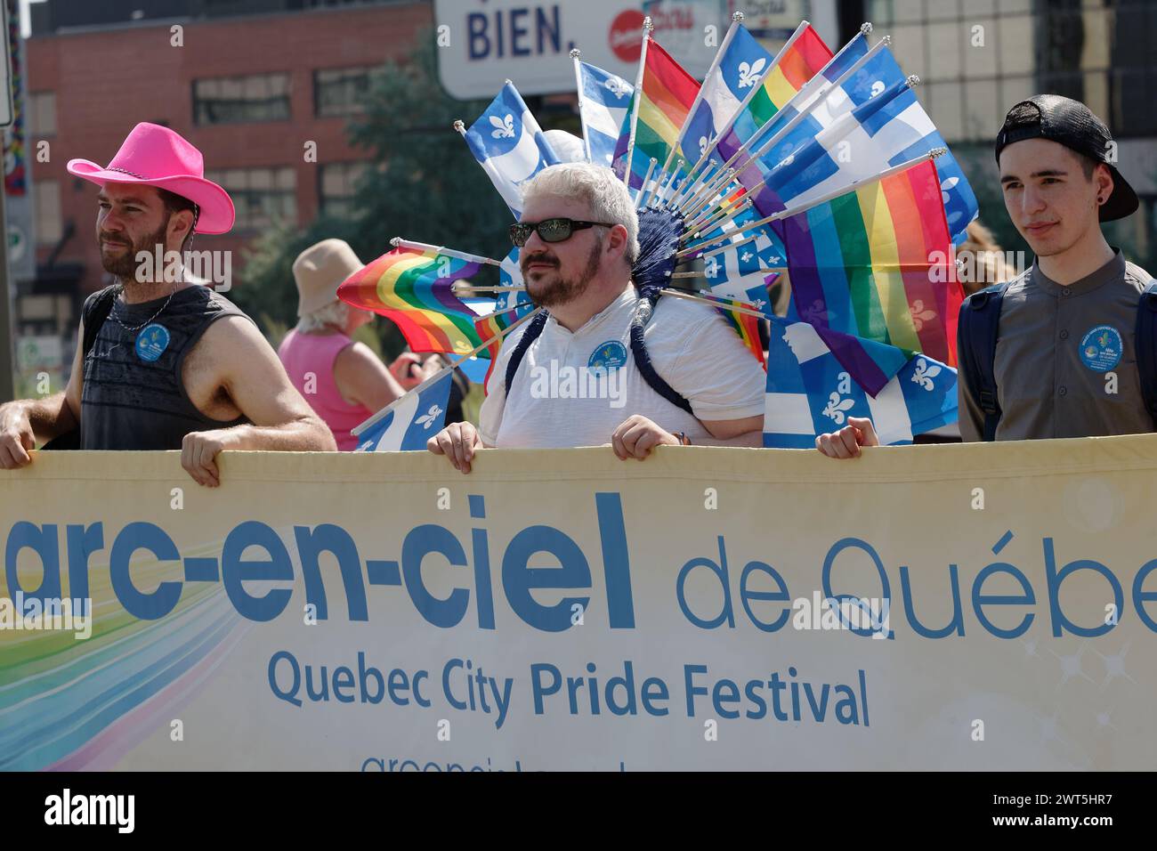 Males from the Quebec city pride festival participate in the Montreal ...