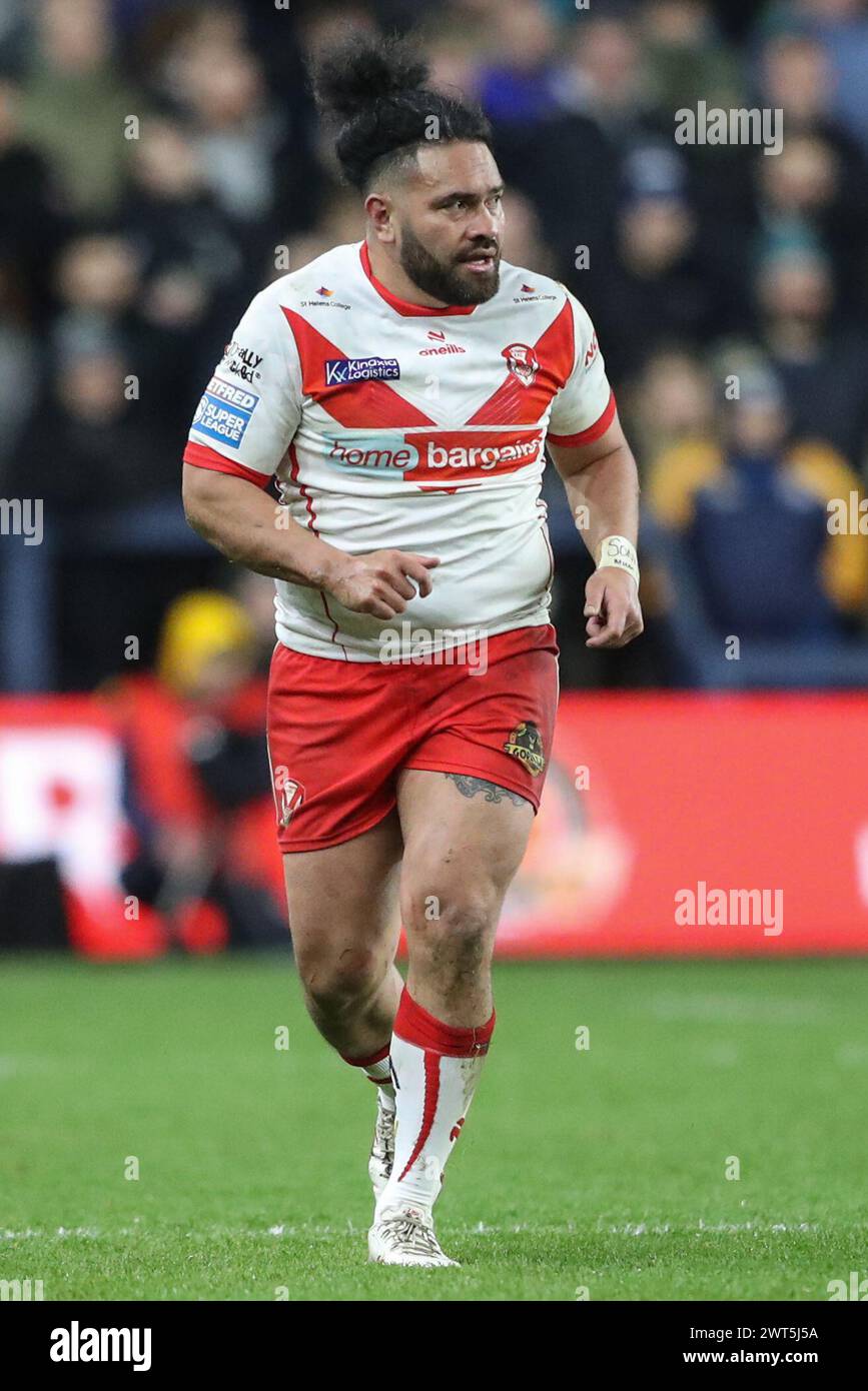 Konrad Hurrell of St. Helens during the Betfred Super League Round 5 ...