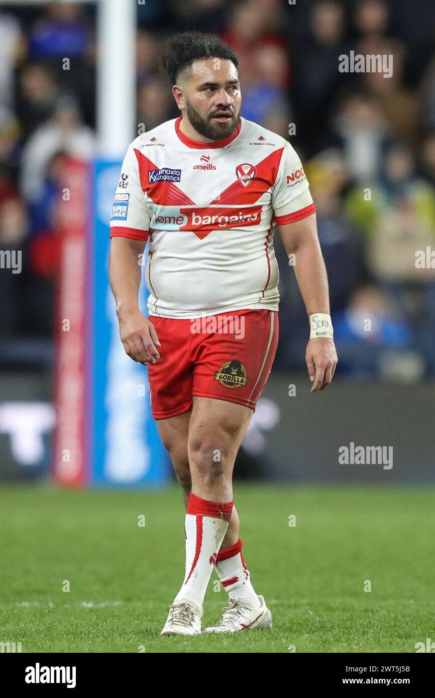 Konrad Hurrell of St. Helens during the Betfred Super League Round 5 ...