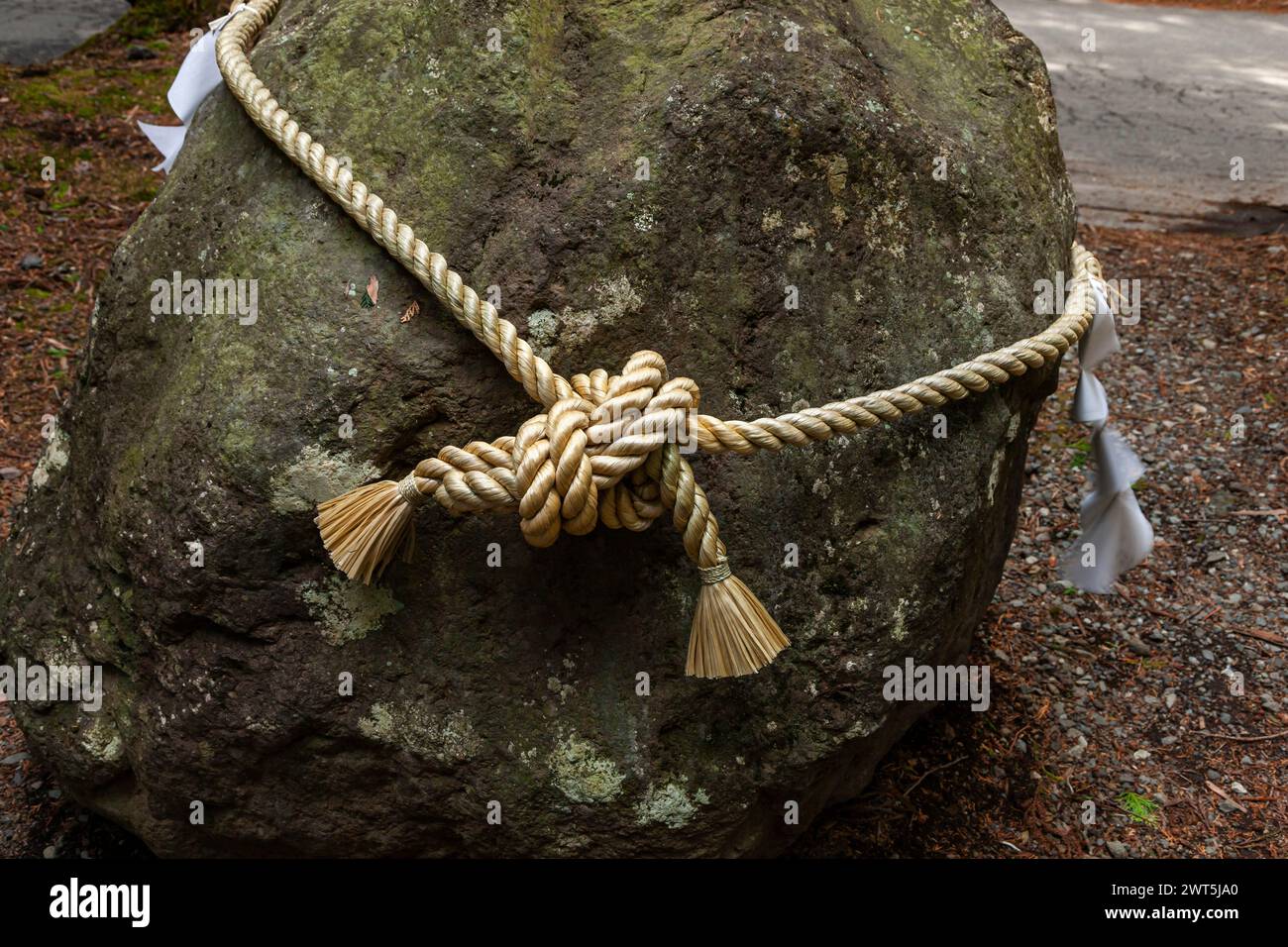 Kitaguchi Hongu Fuji Sengen Shrine, Mt. Fuji, sacred stone with ...