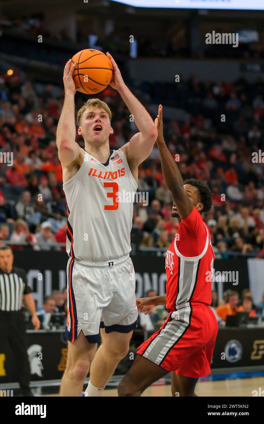 Minneapolis, Minnesota, USA. 15th Mar, 2024. Illinois Fighting Illini ...