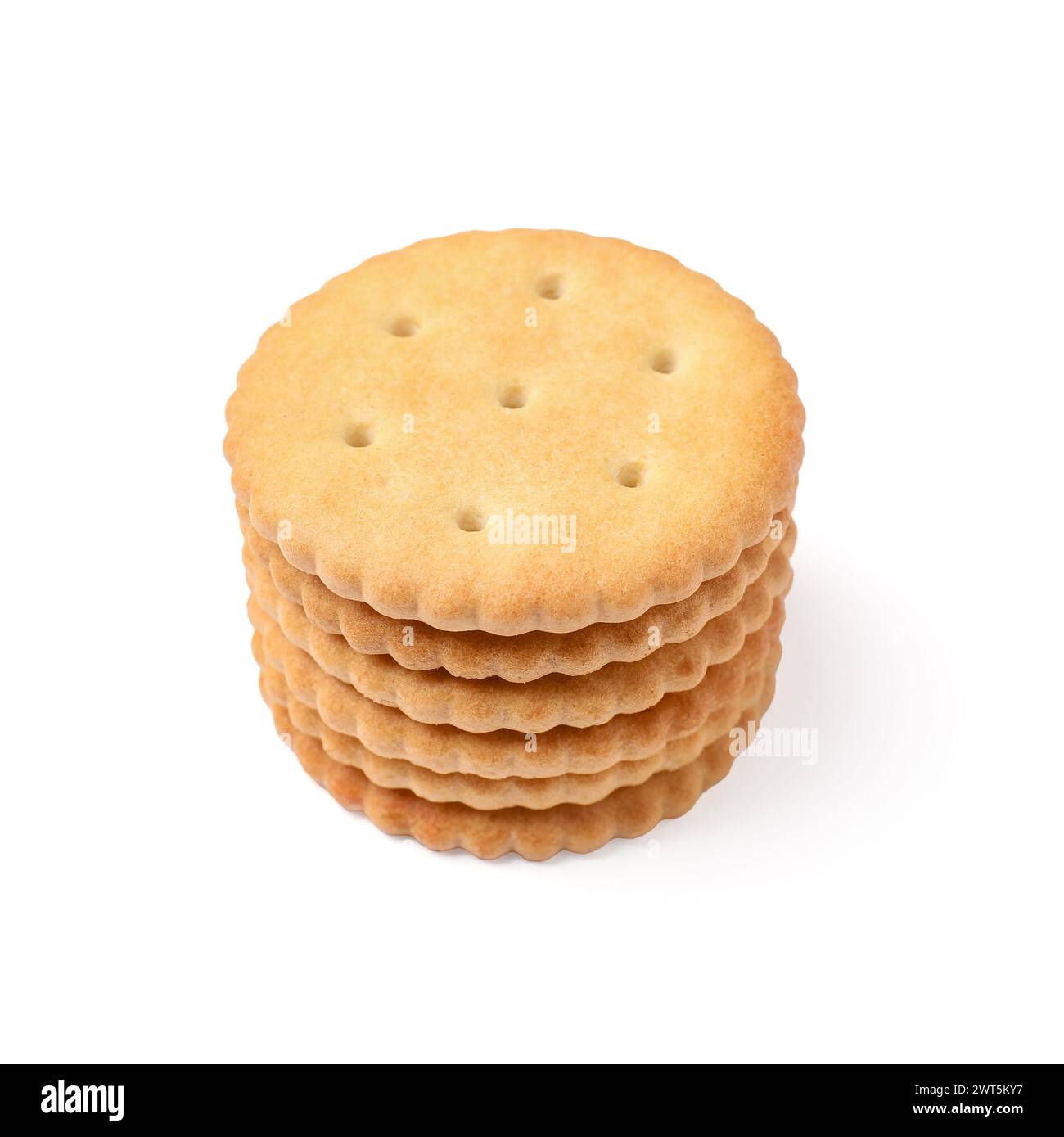 Tasty crispy round crackers isolated on white Stock Photo - Alamy