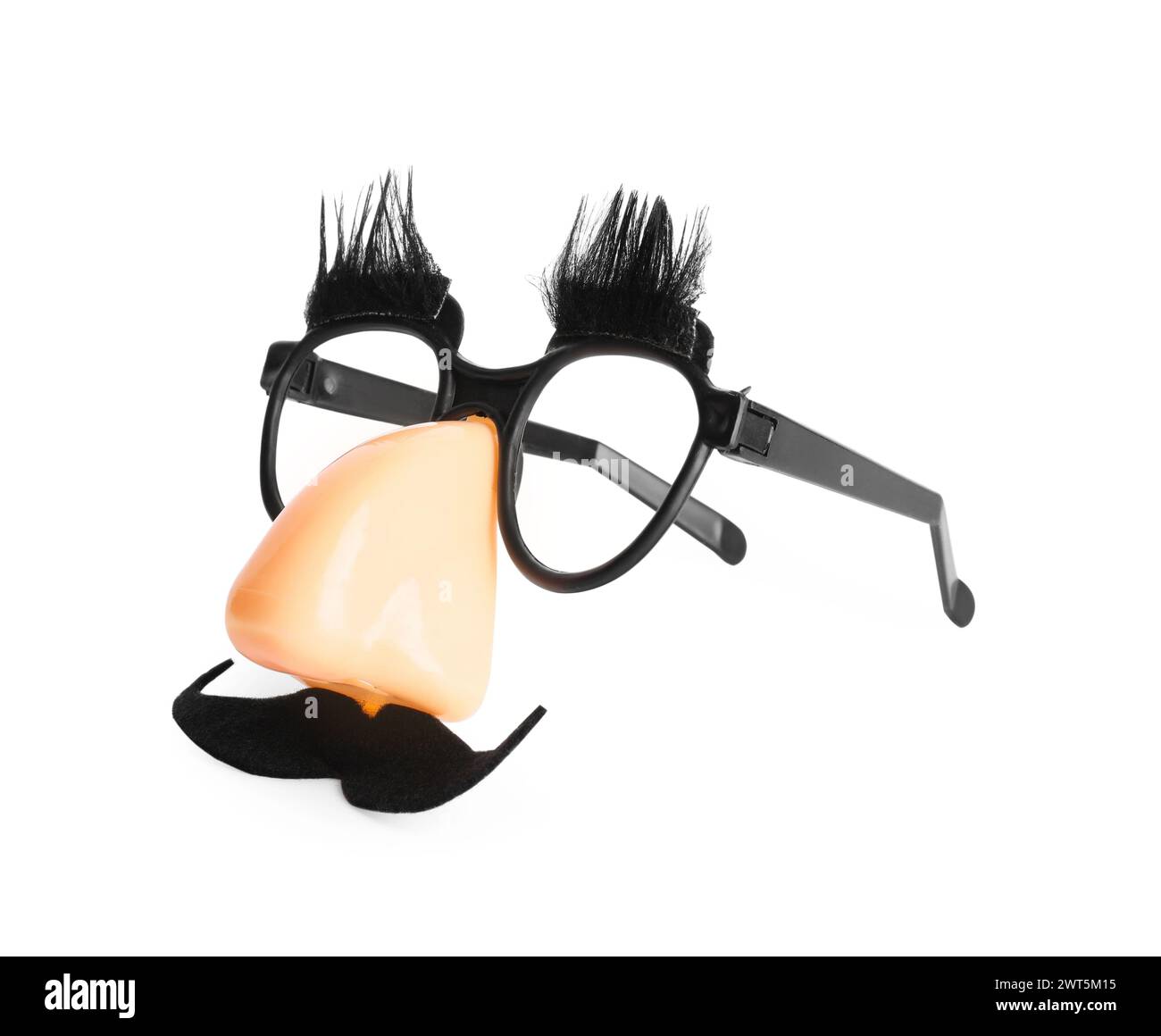Funny mask with fake mustache, nose and glasses isolated on white Stock ...