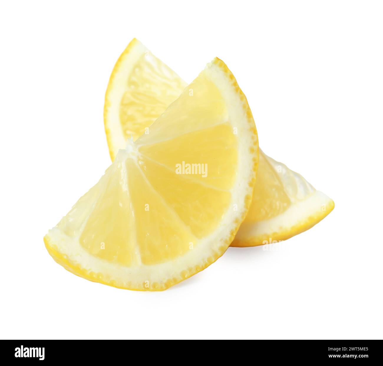 Pieces of fresh lemon isolated on white Stock Photo - Alamy