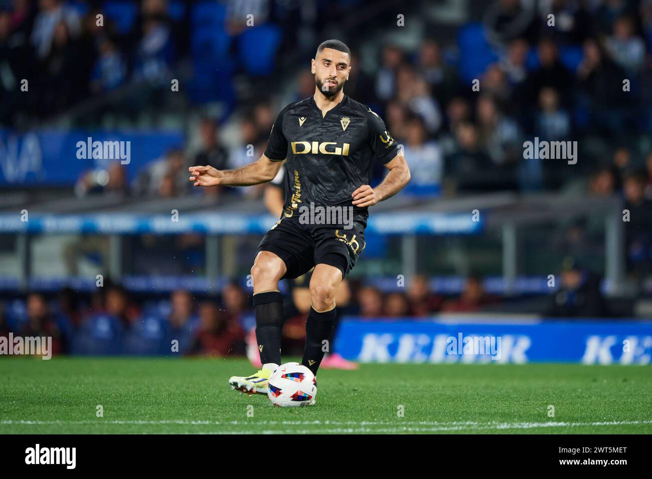 Aiham Ousou of Cadiz CF with the ball during the LaLiga EA Sports match ...