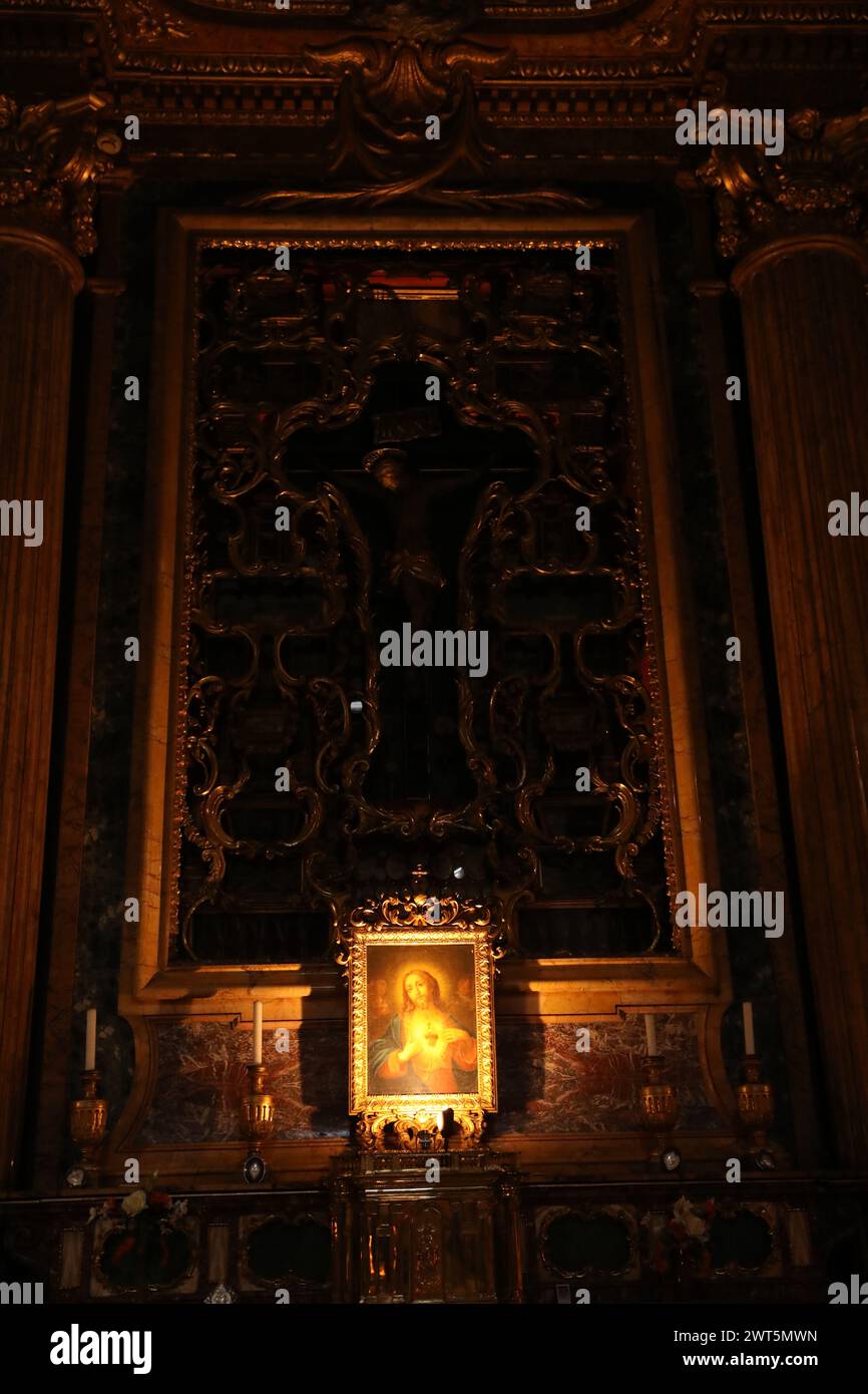 Rome, Italy - February 3, 2024: Ornate cross design of cruxification of ...