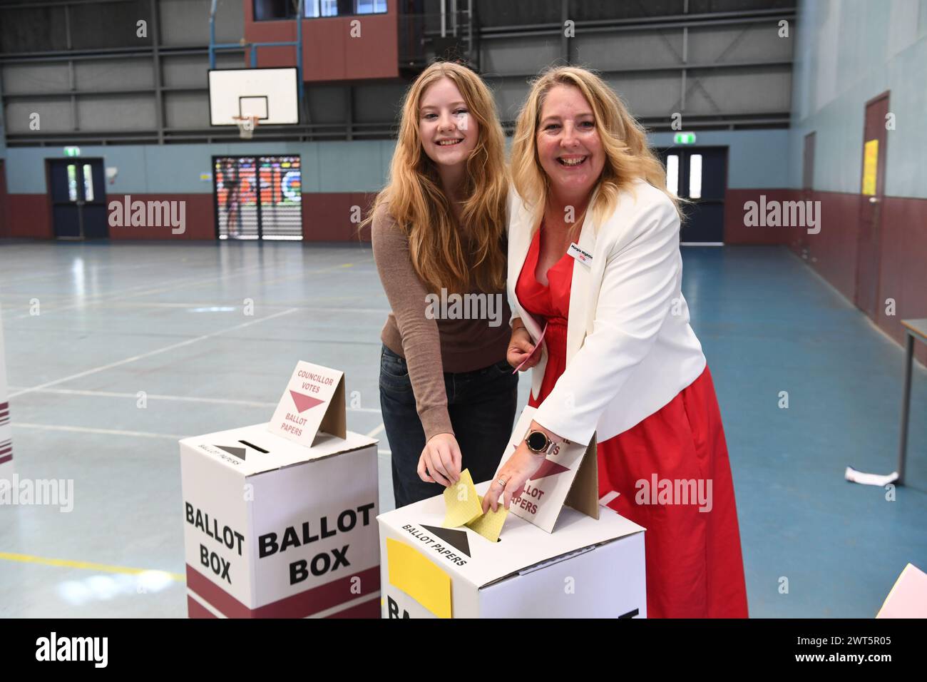 Brisbane, Australia. 16th Mar, 2024. Labor candidate Margie Nightingale ...