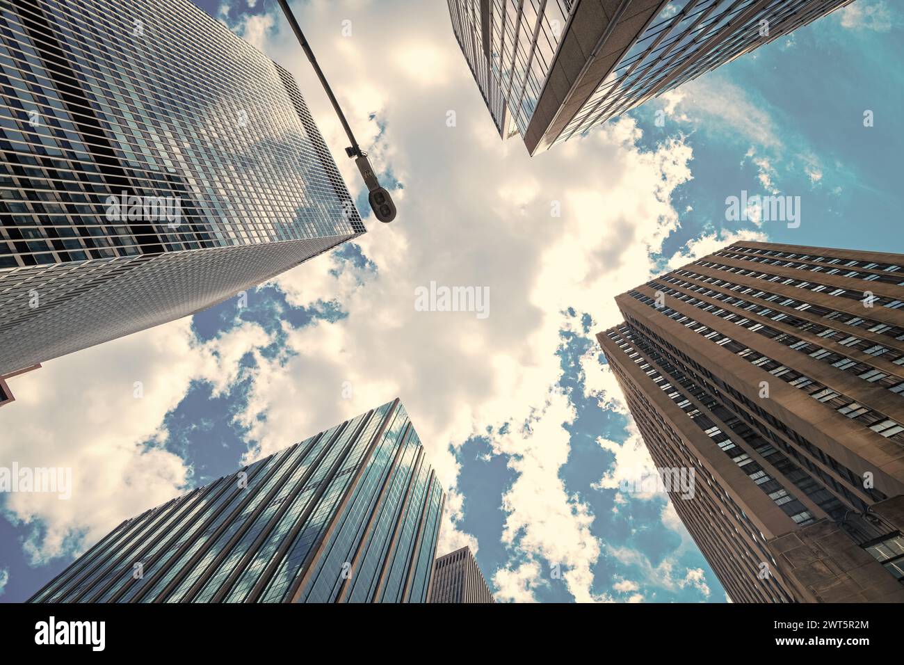 new york downtown architecture. perspective city skyscraper. modern ...
