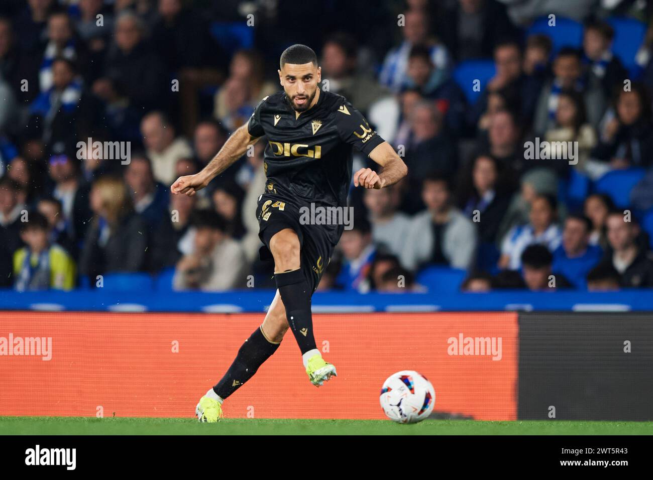Aiham Ousou of Cadiz CF with the ball during the LaLiga EA Sports match ...