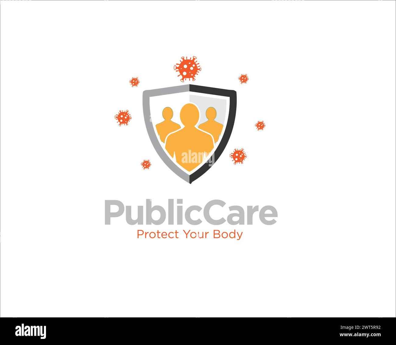 public care logo with shield protection people from virus Stock Vector ...