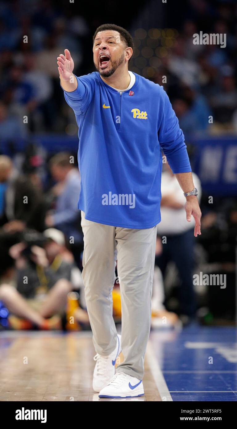 March 15, 2024: Pitt Panthers Head Coach Jeff Capel during an ACC Men's ...