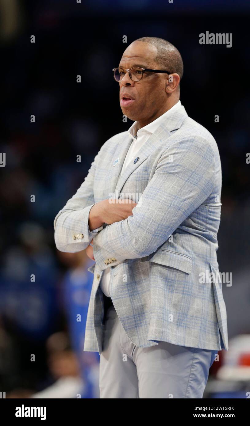 March 15, 2024: Carolina Tarheels Head Coach Hubert Davis during an ACC ...