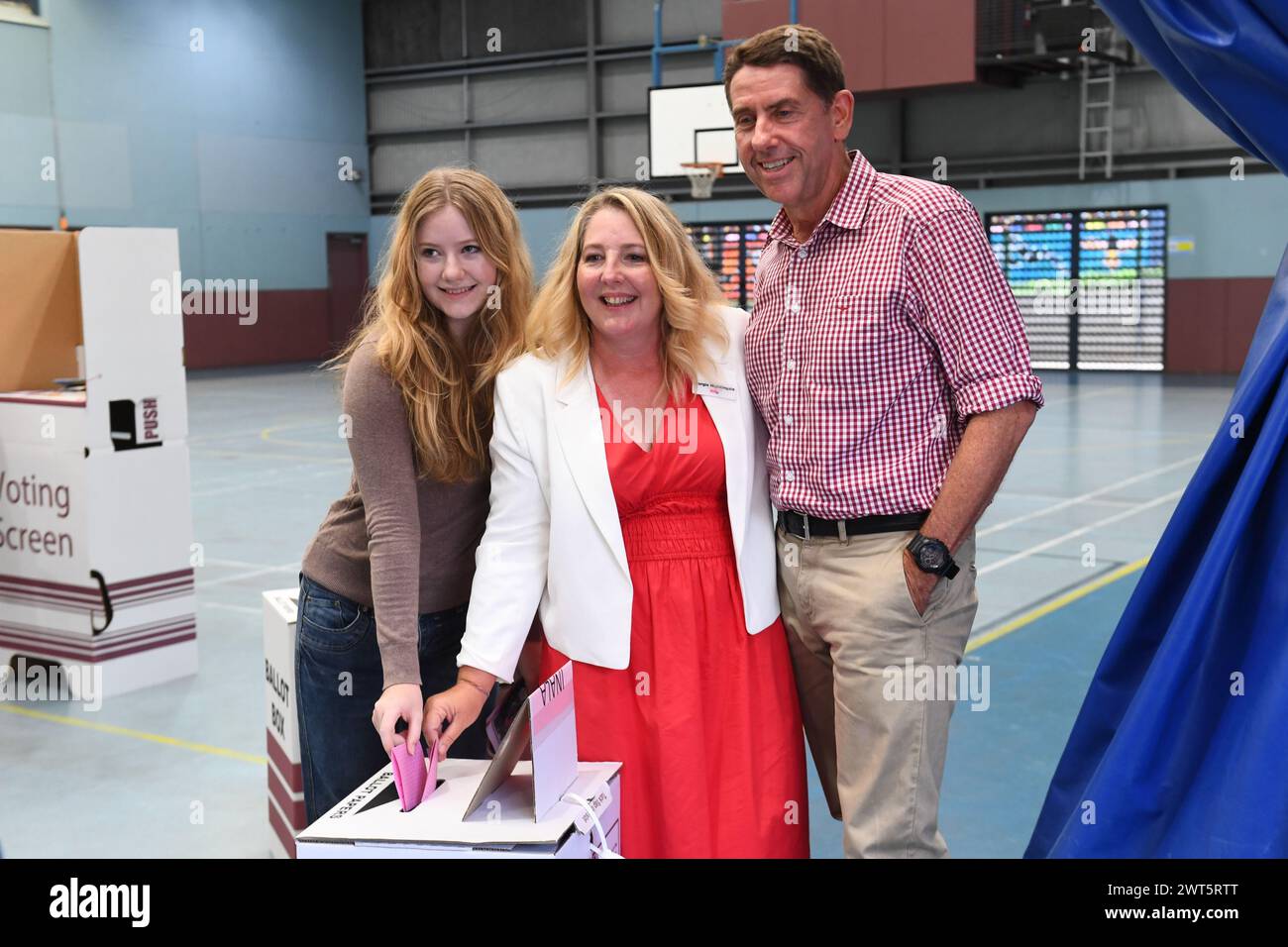 Brisbane, Australia. 16th Mar, 2024. Labor candidate Margie Nightingale ...