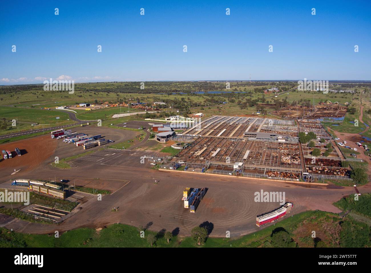 Aerial of livestock saleyards Roma Queensland Australia Stock Photo - Alamy