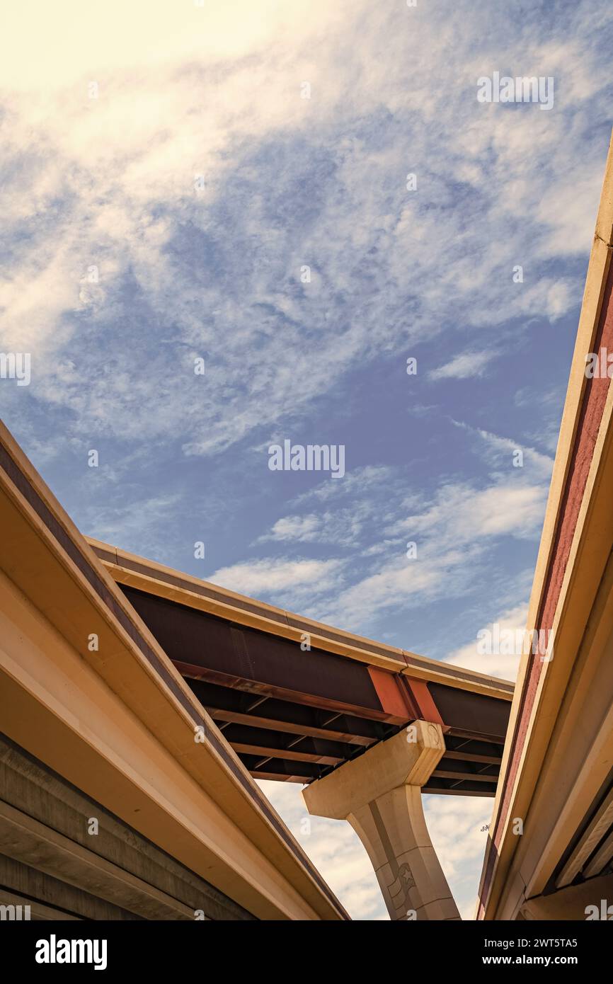 structural overpass in perspective. overpass structure of bridge ...