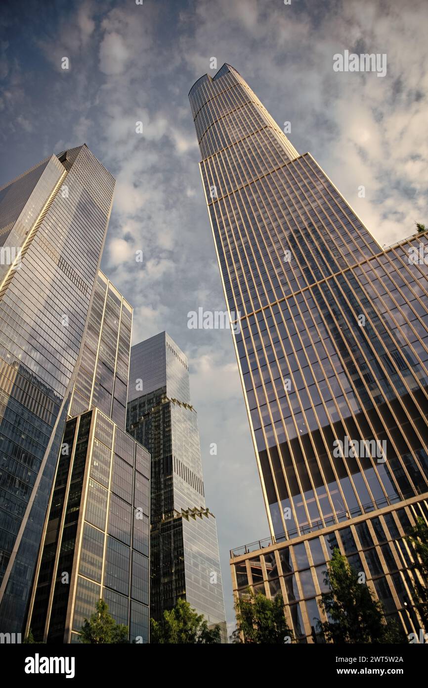 architectural building in metropolis. skyscraper perspective view. new ...