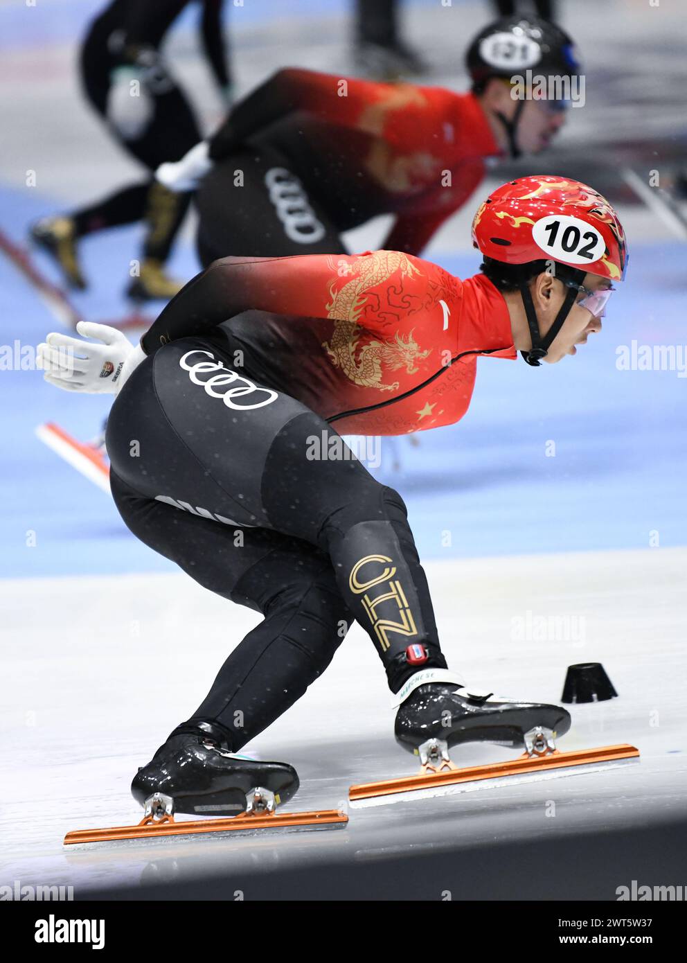 Rotterdam, Netherlands. 15th Mar, 2024. Sun Long of China competes ...