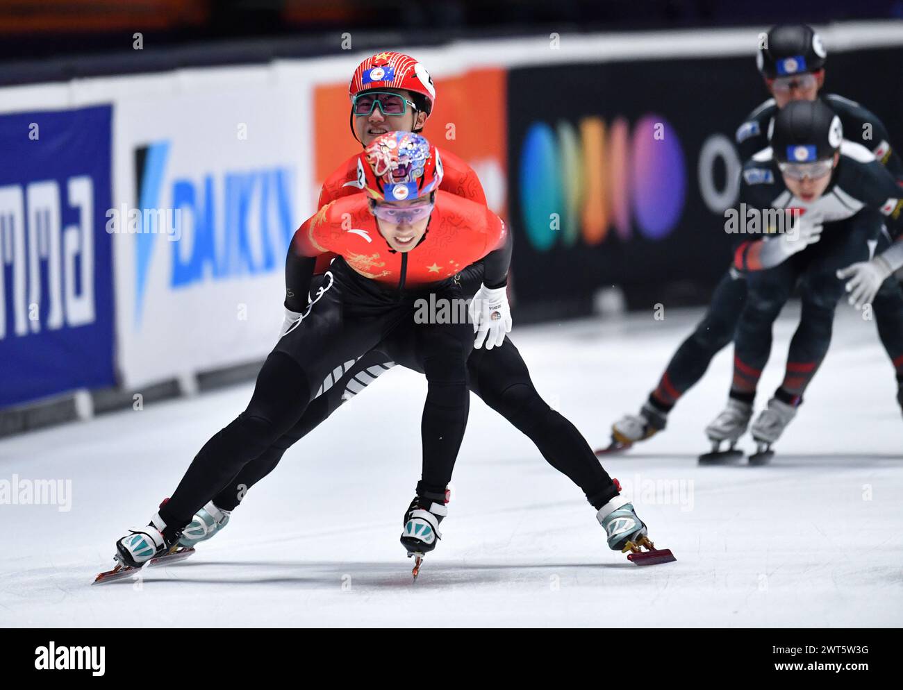 Rotterdam, Netherlands. 15th Mar, 2024. Sun Long (front L) and Li ...