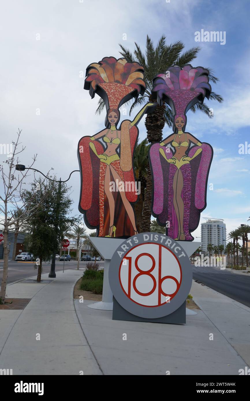 Las Vegas, Nevada, USA 7th March 2024 Arts District Showgirls Signs in ...