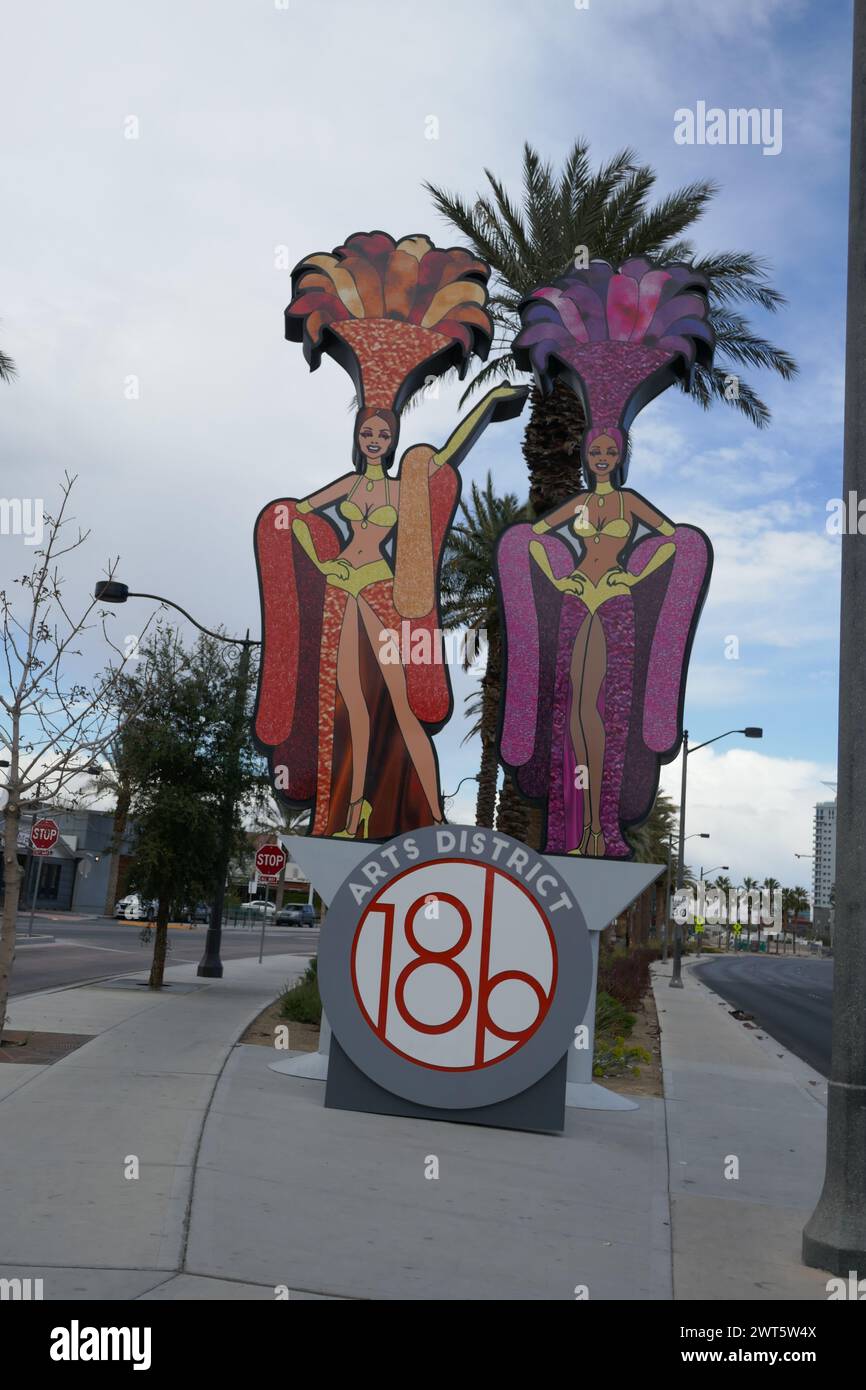 Las Vegas, Nevada, USA 7th March 2024 Showgirls Signs in Arts District ...