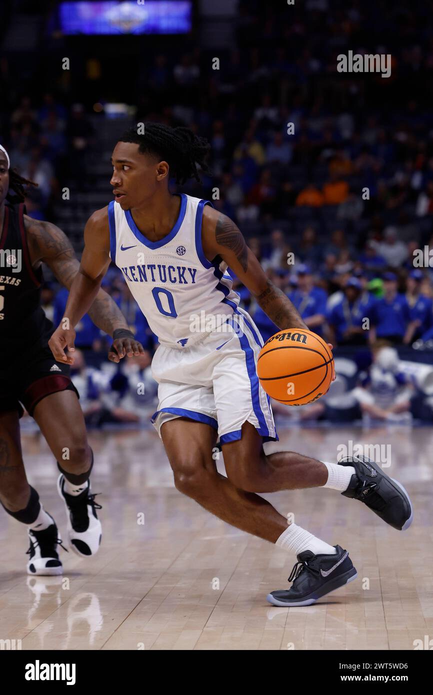 NASHVILLE, TN - MARCH 15: Kentucky Wildcats guard Rob Dillingham (0 ...