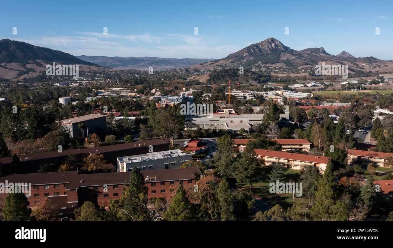 San Luis Obispo, California, USA - December 3, 2021: Afternoon light ...