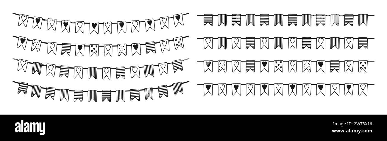 Bunting decoration Black and White Stock Photos & Images - Alamy