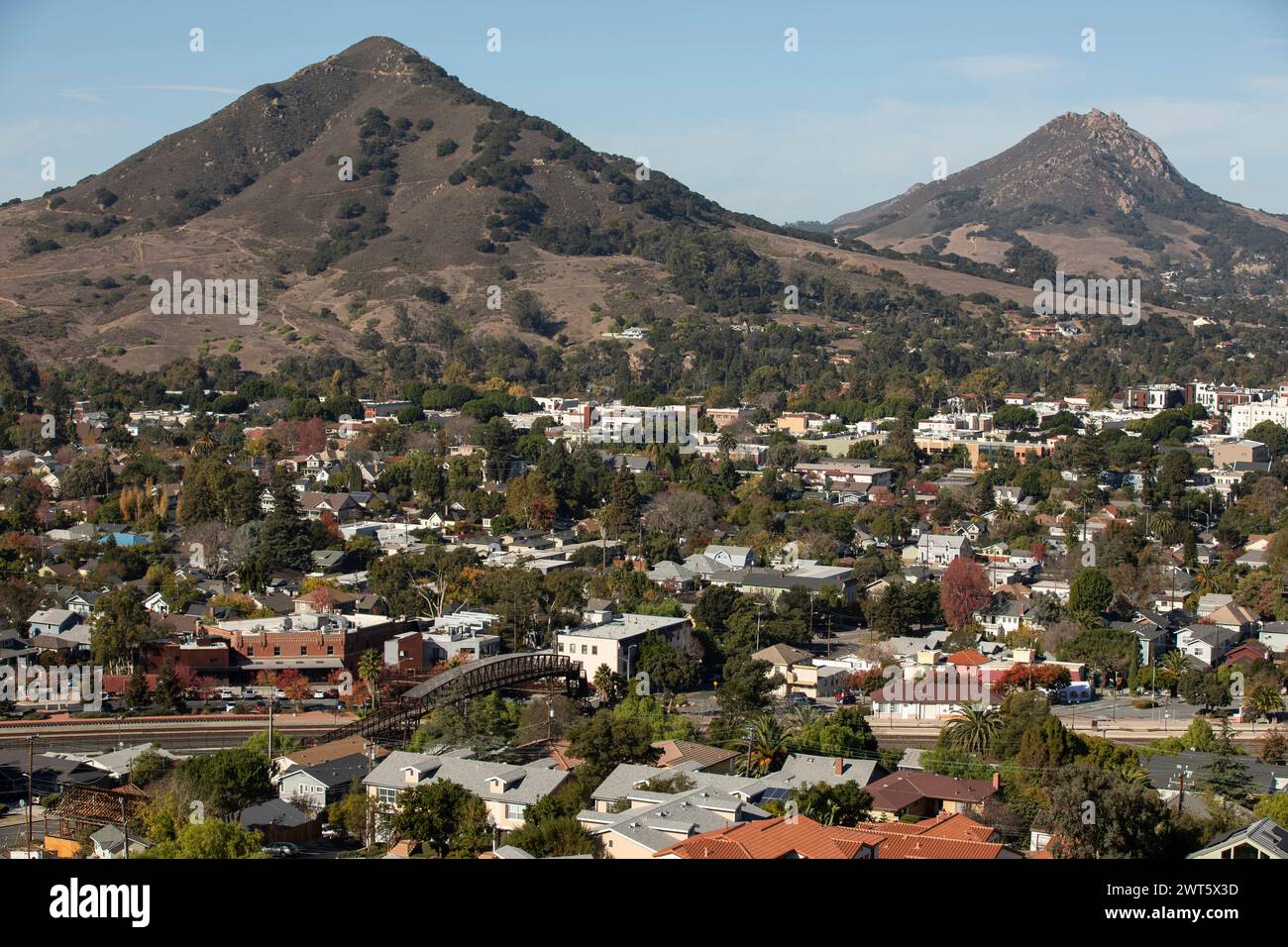 San Luis Obispo, California, USA - December 3, 2021: Aerial view of ...