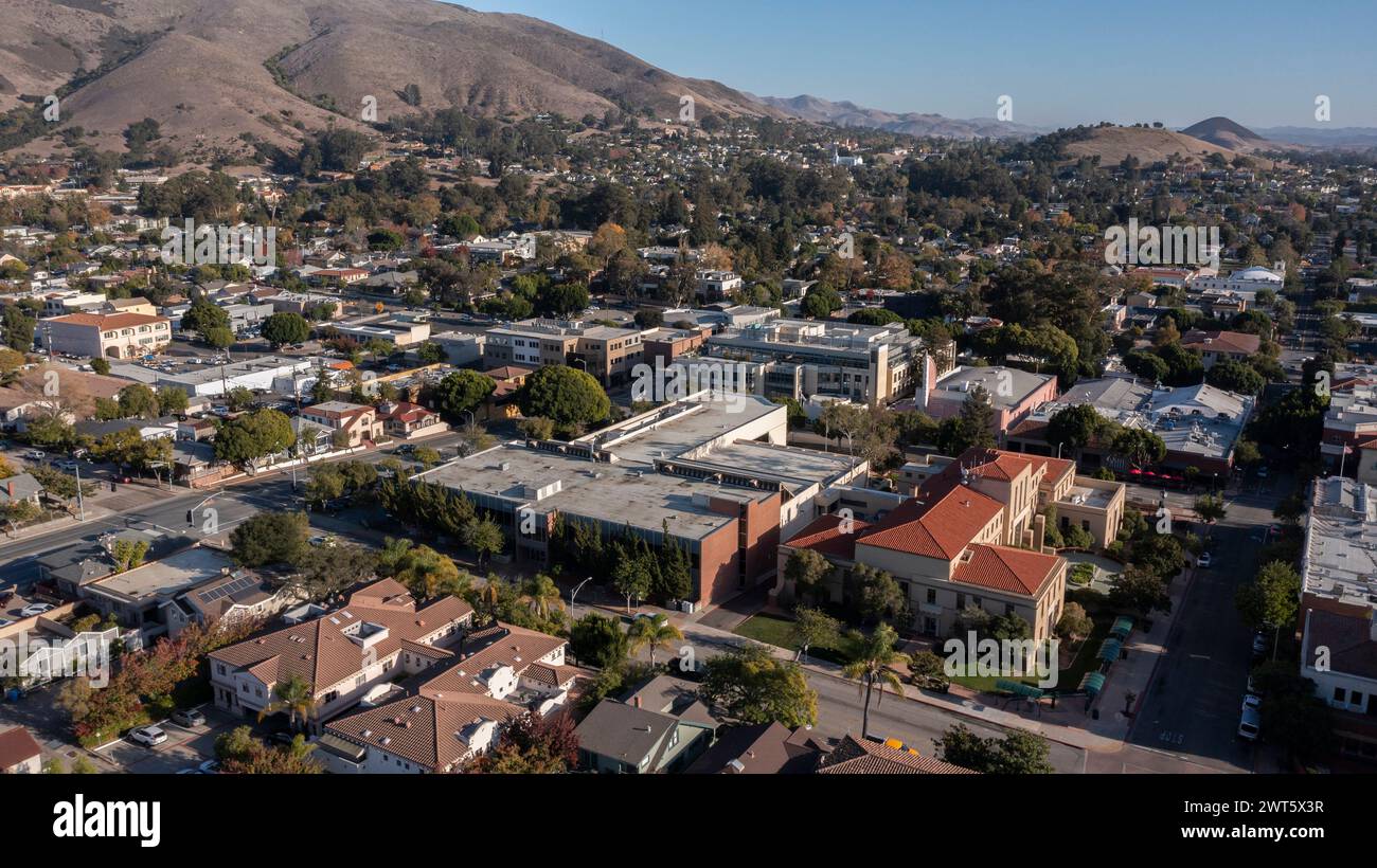 San Luis Obispo, California, USA - December 3, 2021: Aerial view of ...