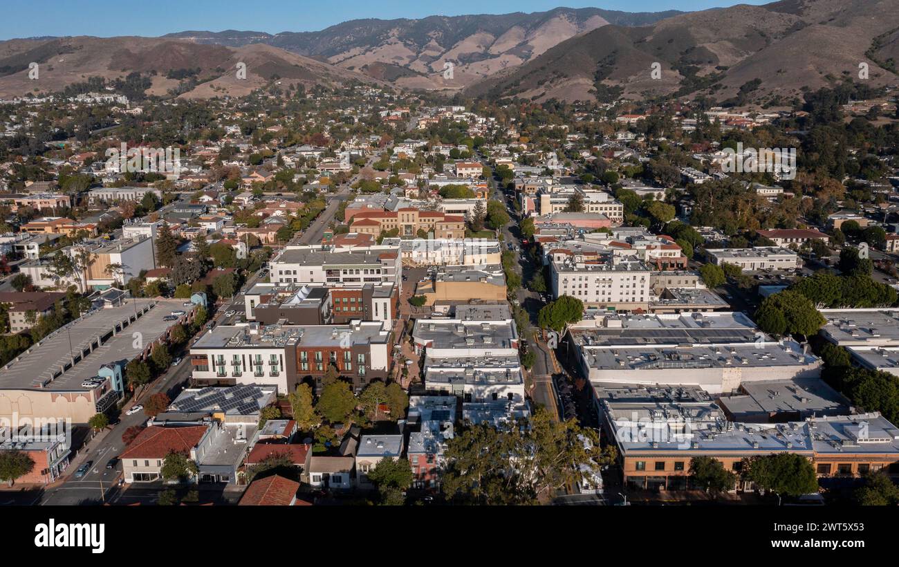 San Luis Obispo, California, USA - December 3, 2021: Aerial view of ...
