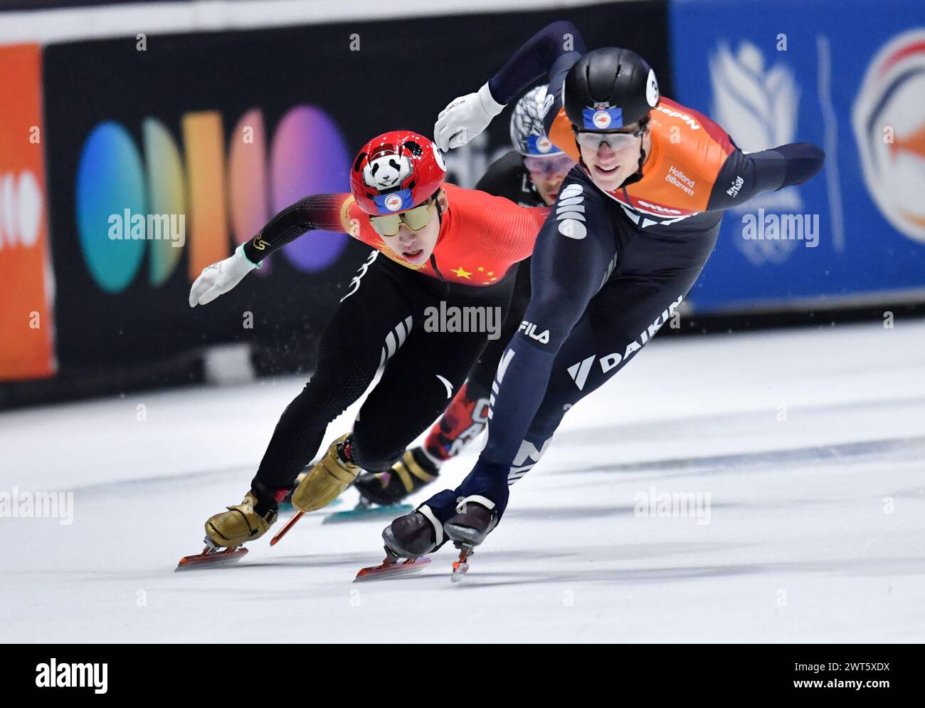 Rotterdam, Netherlands. 15th Mar, 2024. Lin Xiaojun (L) of China ...