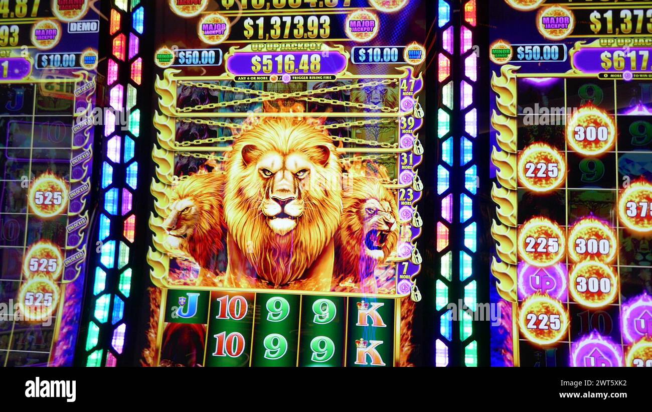 Las Vegas, Nevada, USA 7th March 2024 Lions Slot Machine in Casino at ...