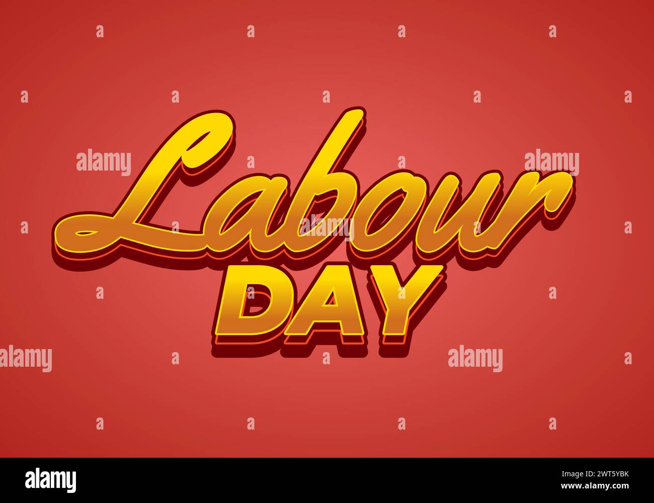 Labour day. Text effect design in gold red color with eye catching ...