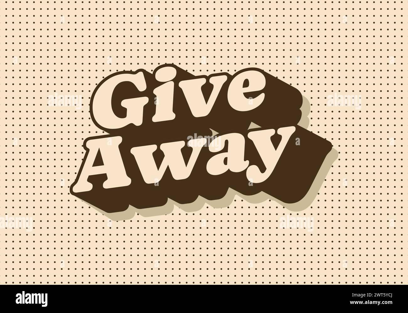Give away. Text effect illustration design in retro colors and eye ...
