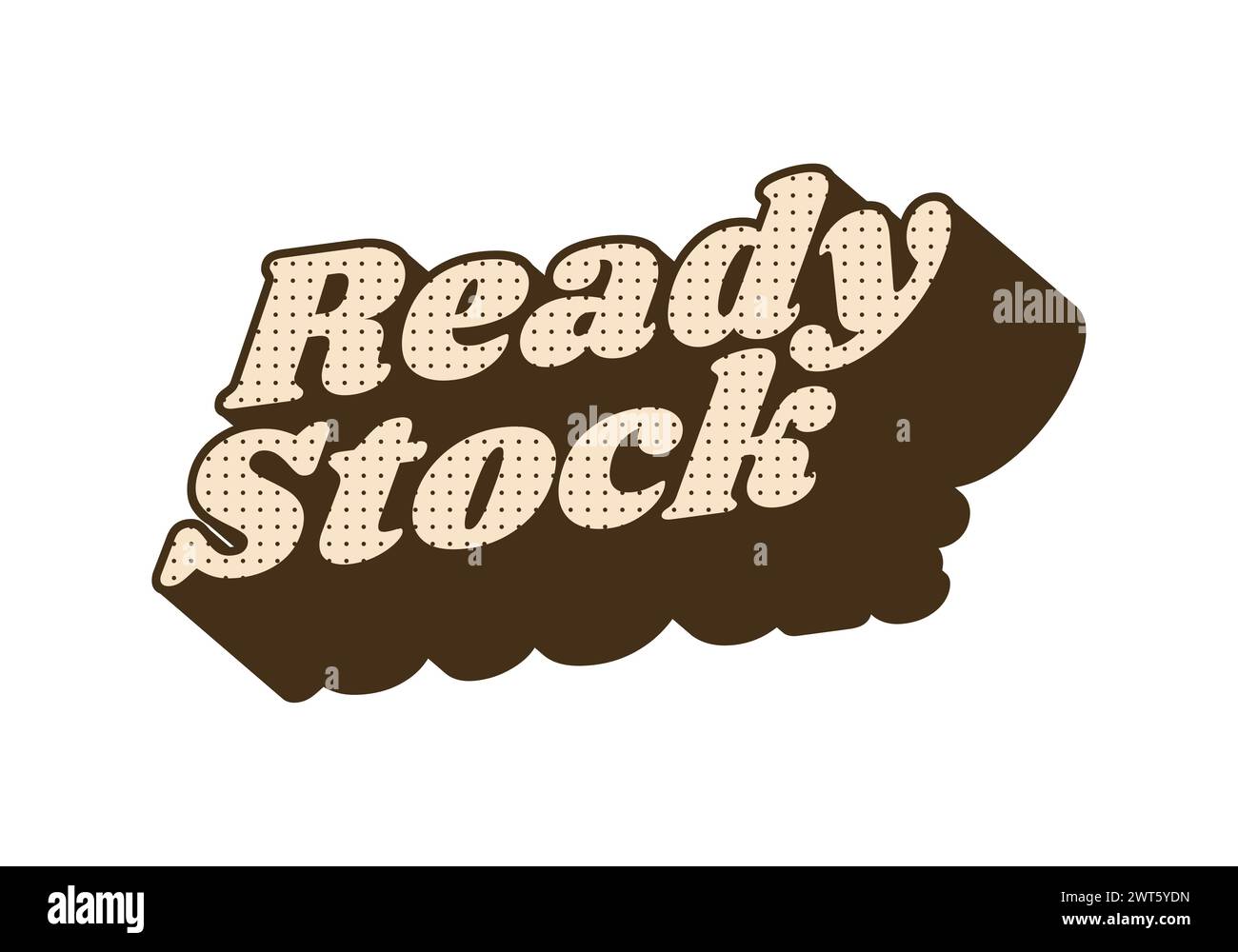 Ready stock. Text effect design in 3 dimension style in vintage color ...