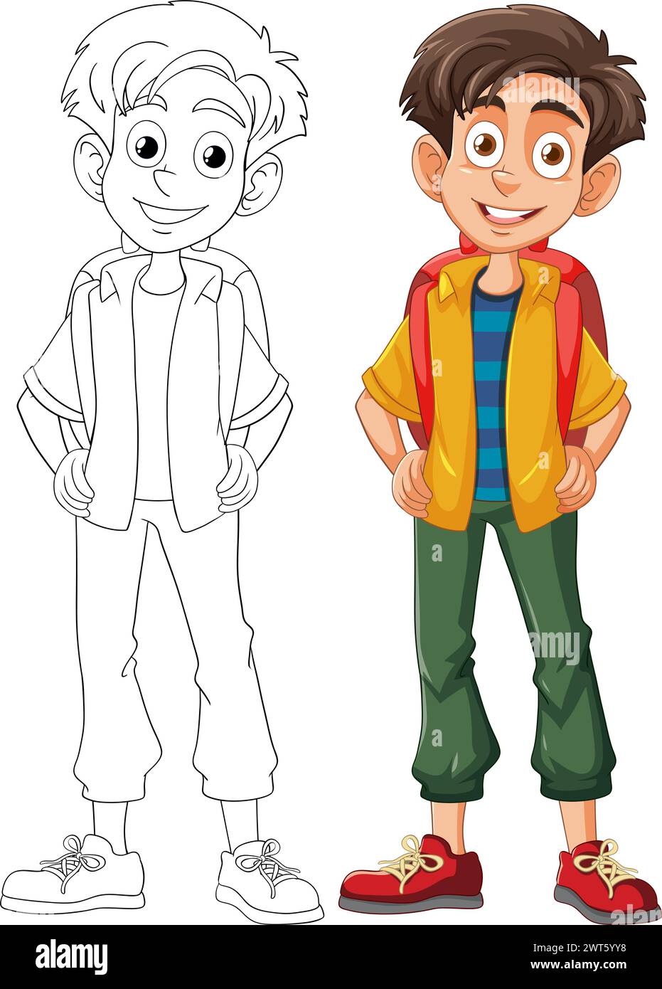 Vector illustration of character, colored and outlined Stock Vector ...
