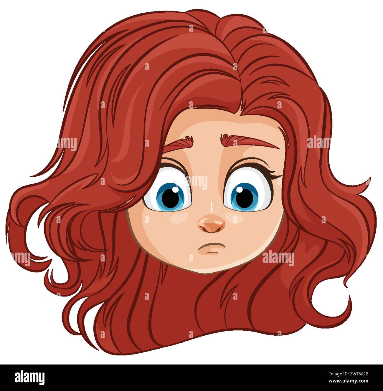 Cartoon illustration of a concerned young woman Stock Vector Image ...
