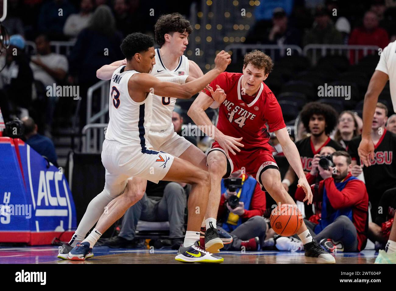 North Carolina State forward Ben Middlebrooks (34) goes up against ...