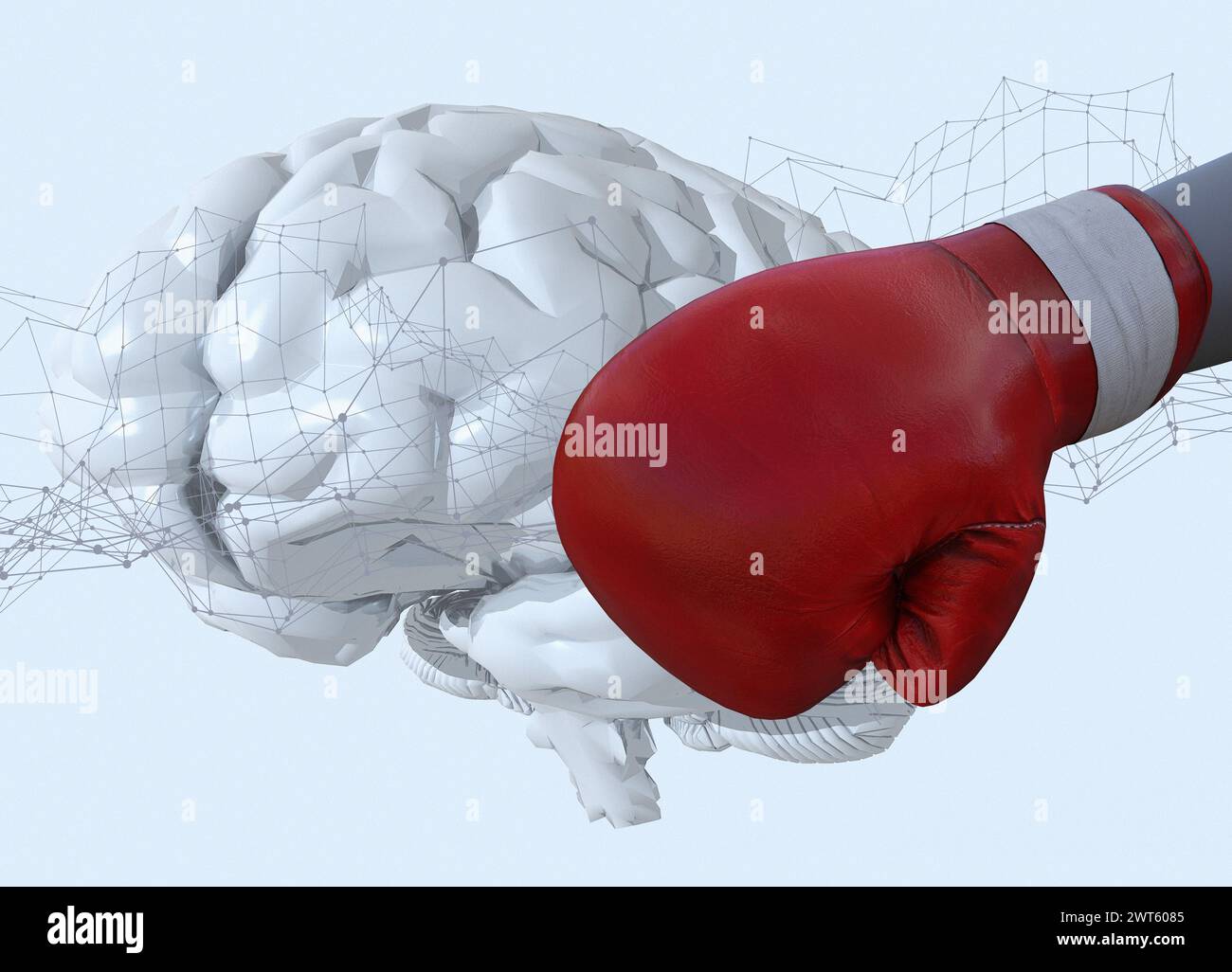 Damage to the brain through boxing, conceptual illustration Stock Photo ...